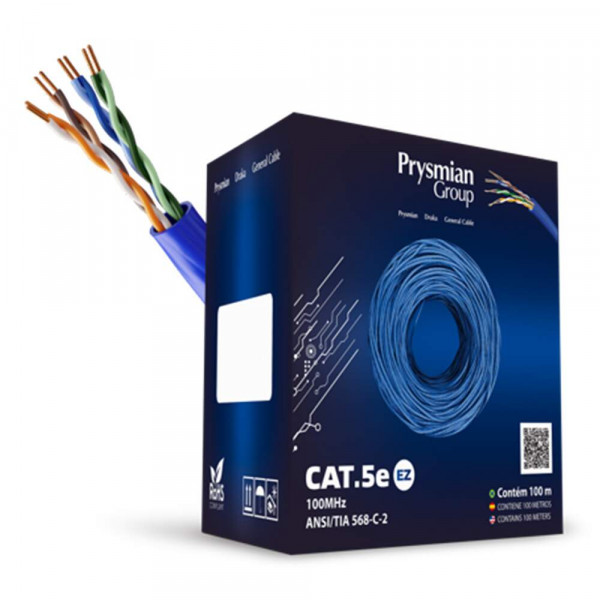 Loja Oficial Prysmian - Cabo LAN CAT5e aplicação interna, Capa CMX Azul ...