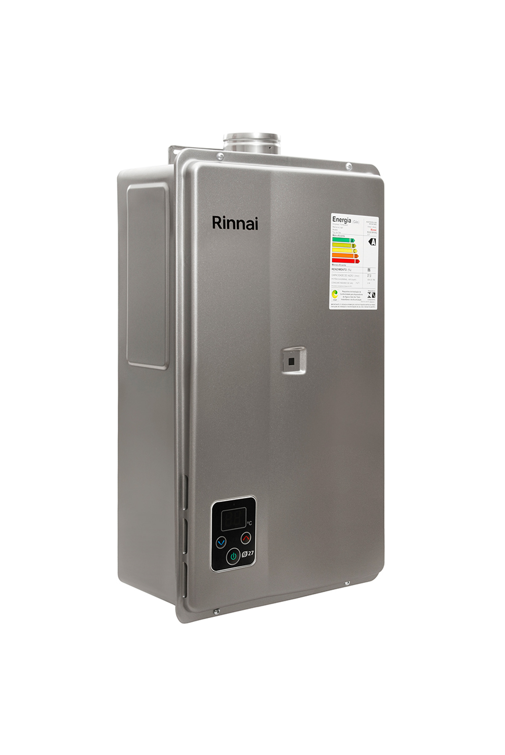 Loja Oficial Rinnai - Comprar Aquecedor a Gás Digital Rinnai E27 instalado GN Pra