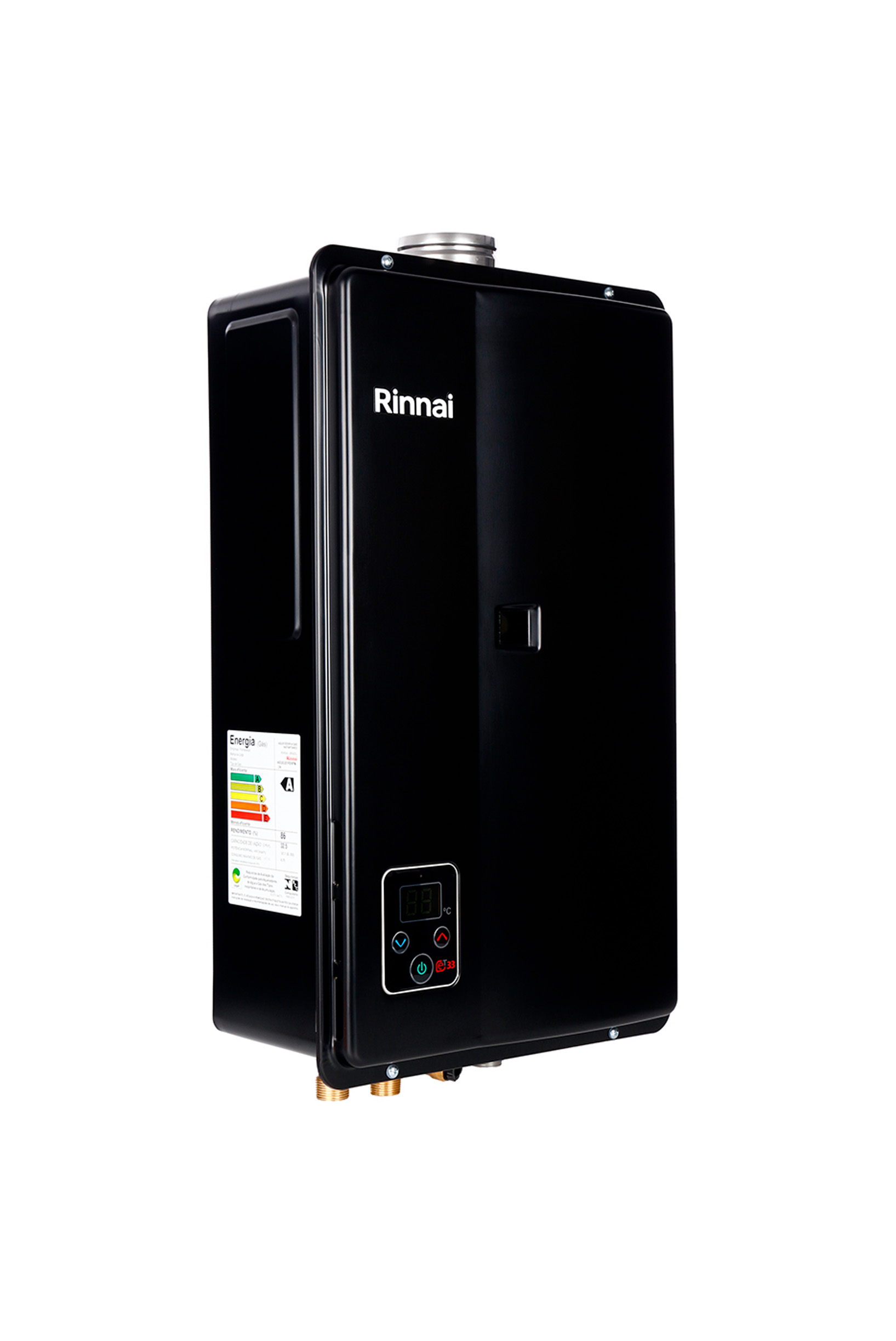 Loja Oficial Rinnai - Comprar Aquecedor a Gás Digital Rinnai E33 32,5 litros GN Bk