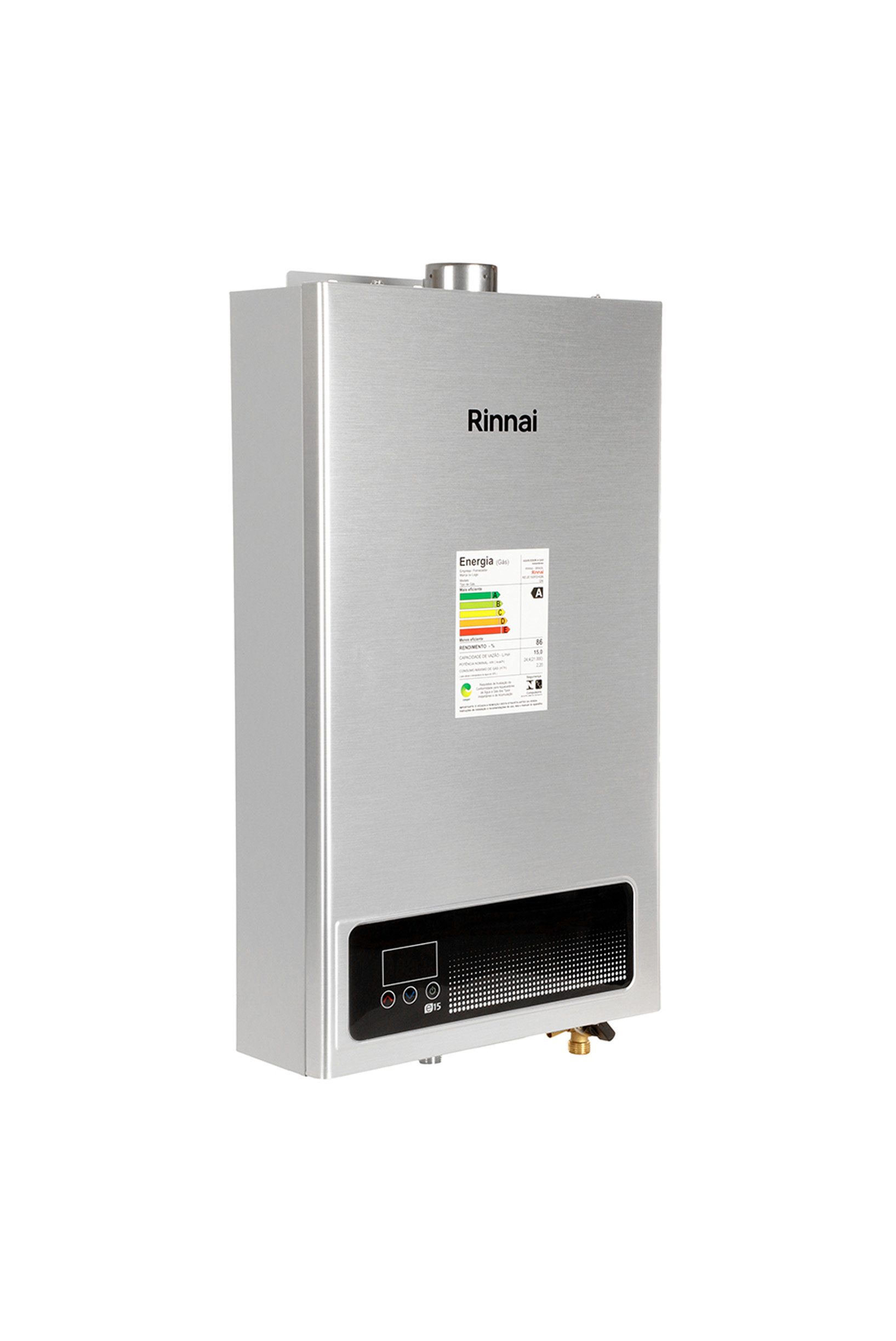 Loja Oficial Rinnai - Comprar Aquecedor a Gás Digital Rinnai E15 15 litros GLP Pra